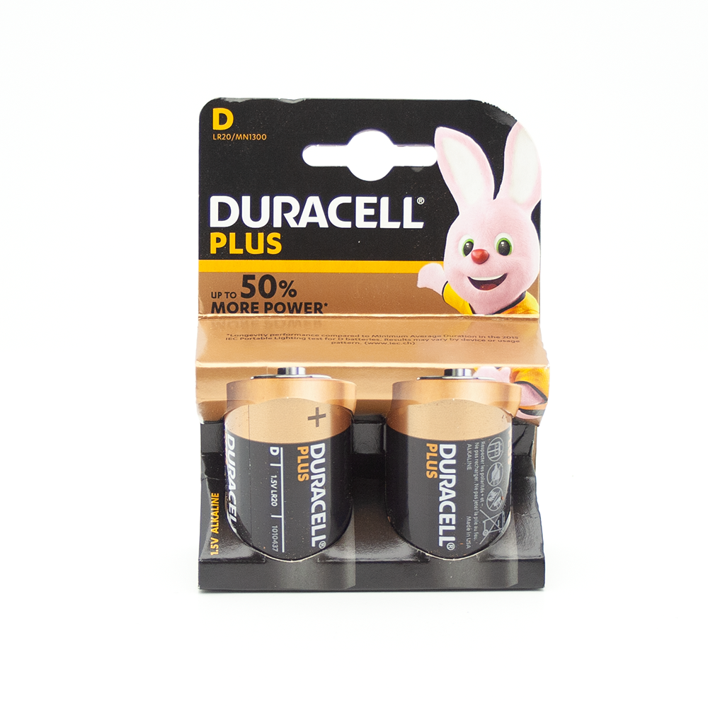 Duracell Plus D batteries - Brand Code MISBATD | Wentin Fasteners